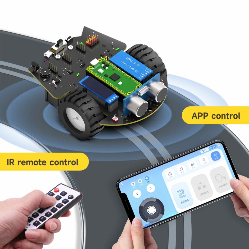 Raspberry Pi Pico Robot Car DIY Robotic Electronic Kit Education MicroPython Programming for ...